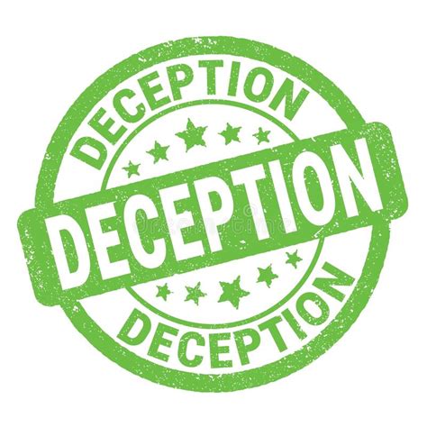 Deception Text Written On Green Round Stamp Sign Stock Illustration