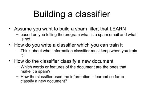 Building A Classifier Ppt