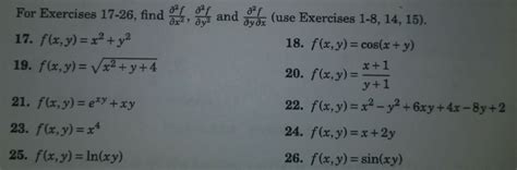 Solved For Exercises 17 26 Find 17 F X Y X2 Y2 19