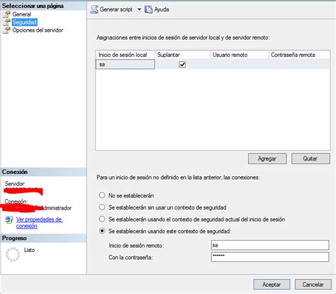 C Error Conectar Data Adapter A Servidor Vinculado De Sql Server