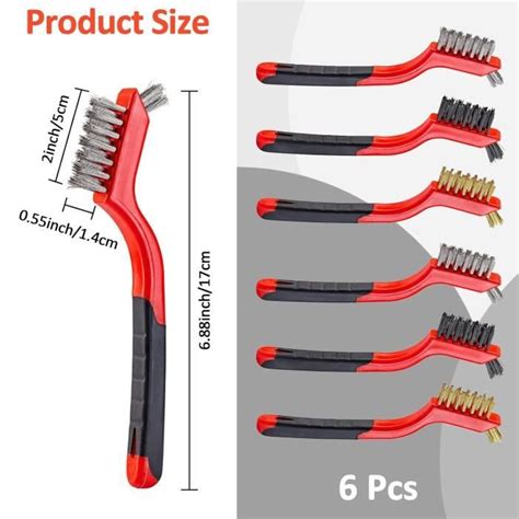 Brosses Metallique Lot De 8 Poils En Nylon Acier Inoxydable Et Laiton