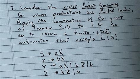 Solved 7 Consider The Right Linear Grammer G Whose Solved 7 Consider The Right Linear Grammer G Whose