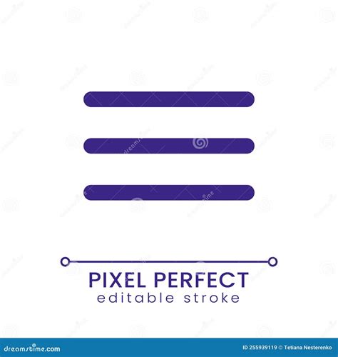 Hamburger Menu Pixel Perfect Rgb Color Ui Icon Stock Vector Illustration Of Button Icon