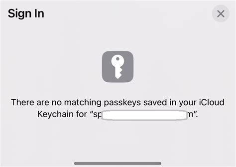 No Matching Passkeys