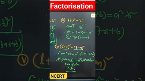 Factorisation Class 8 Youtube