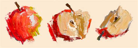 Иллюстрация Яблоко в стиле 2d импрессионизм скетчи