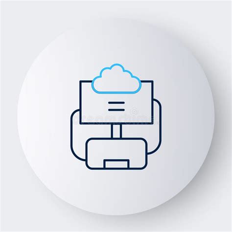 Line Cloud Database Icon Isolated On White Background Cloud Computing