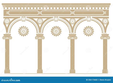 Contouring Coloring Of Classical Arch Royalty Free Stock Image
