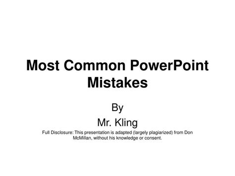 PPT Most Common PowerPoint Mistakes PowerPoint Presentation Free Download ID 3013135