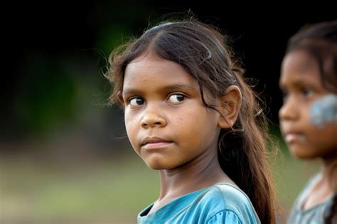Premium Photo Portrait Of Young Aboriginal Girls In Arnhem Land Australia