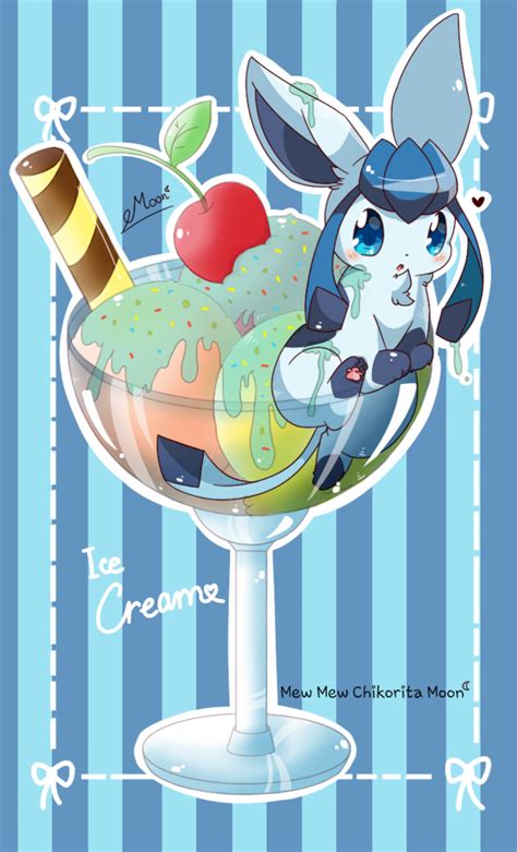 Glaceon Ice Cream Cute Pokemon Wallpaper Cute Pokemon Pictures Cute