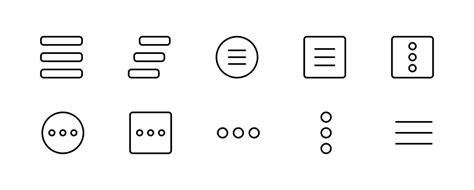 Mobile App And Hamburger Web Menu Icons Vector Buttons For Website Ui Navigation Hamburger Or