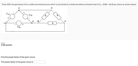 Solved Three 500-volt generators form a delta-connected | Chegg.com