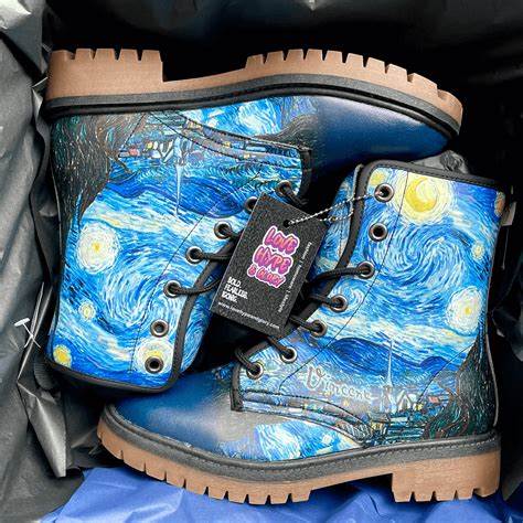 Vincent Van Gogh Starry Night Blue Unibat Boots