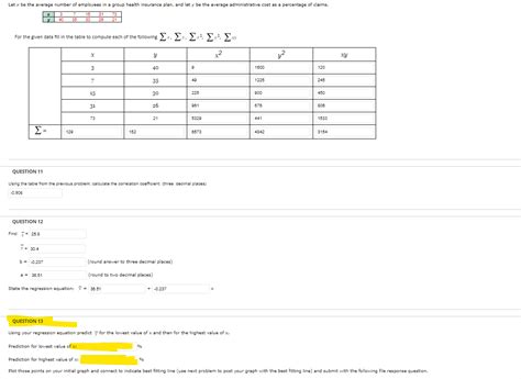 Solved For The Given Data Fill In The Table To Compute Each