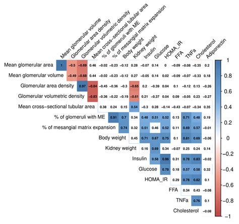 Correlation Matrix Of Morphometric And Biological Observations Pearson