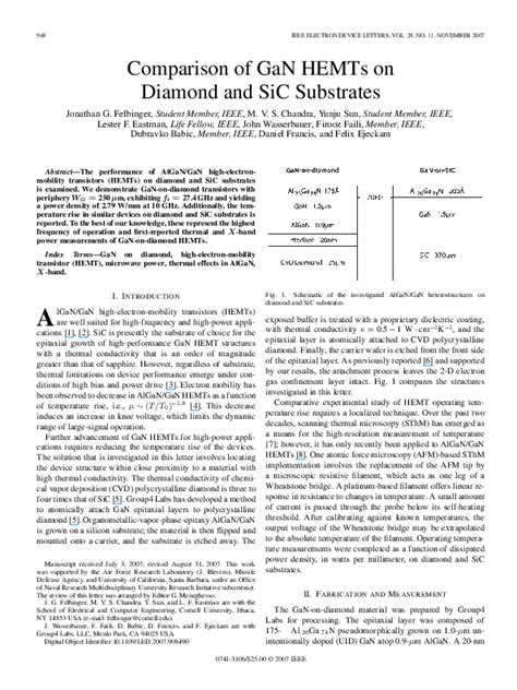 Pdf Comparison Of Gan Hemts On Diamond And Sic Substrates