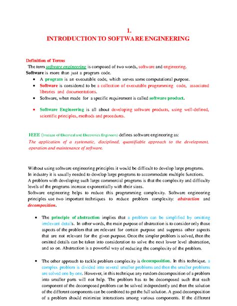 Lecture 1 Introduction To Software Engineering 1 Introduction To
