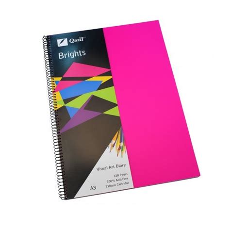 visual arts diary quill a3 120 pages pink paper shop and more