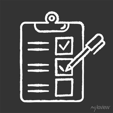 Survey Questionnaire Form Chalk Icon Checklist Customer Service Posters For The Wall • Posters