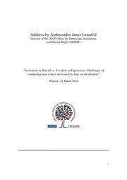 Combating Hate On The Internet Odihr 2010 Free Download Borrow