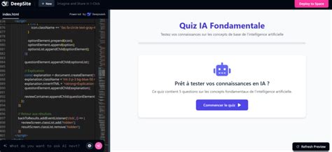 deepsite plateforme ia no code pour générer sites et apps web