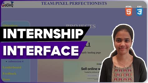 Internship Interface Website Using Html And Css Full Stack Web Development Youtube