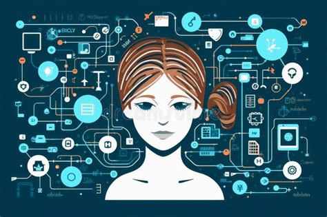 Digital Education Concept Created With Generative Ai Technology Stock Illustration