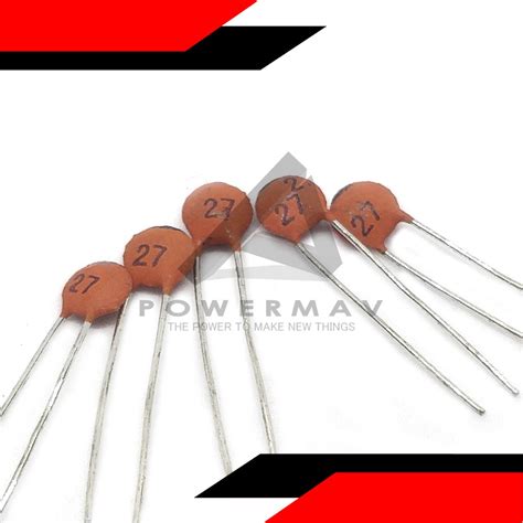 5pcs Original 27pf Ceramic Capacitor 27 Pf 27 Ceramic Capacitor 50v 27pf Red Dip Capacitance For