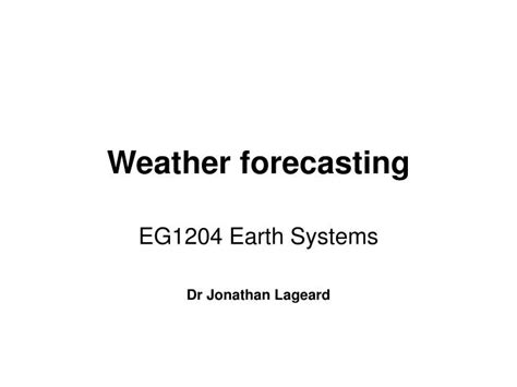 PPT Weather Forecasting PowerPoint Presentation Free Download ID 158172