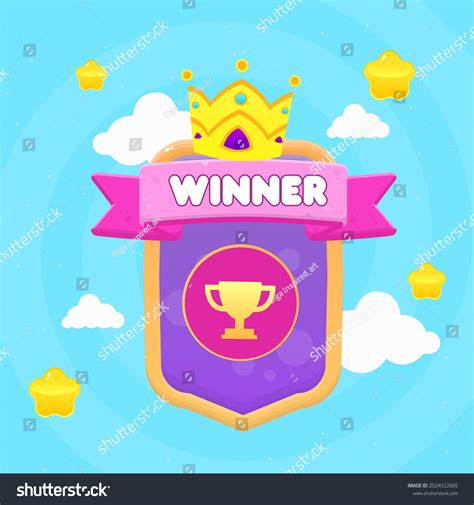 Game Ui Reward Stars Clouds Sky Stock Vector Royalty Free Shutterstock