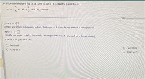 Solved Write The First Trigonometric Function In Terms Of Chegg Com