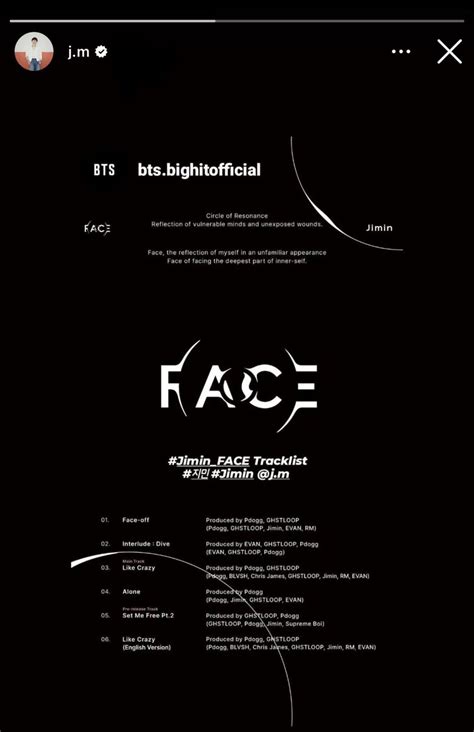 Bts Jimin Face Tracklist At Maddison Chidley Blog