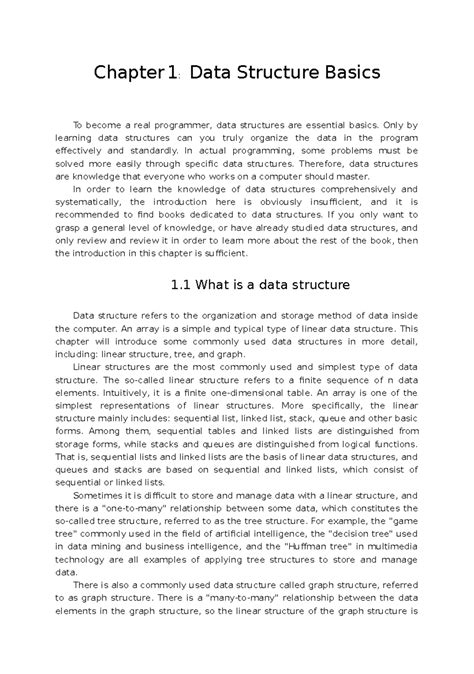 Chapter 1 Data Structure Basics Chapter 1 Data Structure Basics To