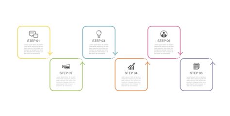 Beautiful 6 Step Rectangular Infographic Illustration Images Free Download Of Background And