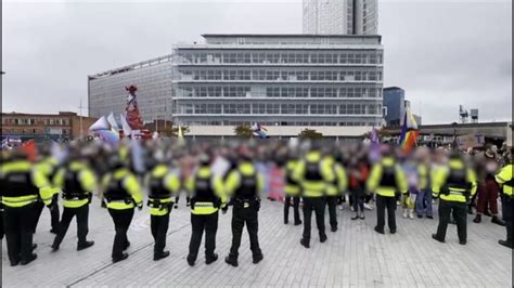 Police Form Line Between Protesters From Both Sides Of Transgender Debate In Belfast