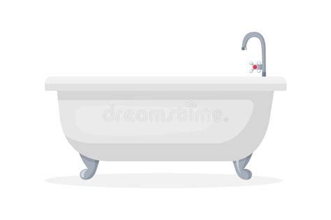 Illustrazione Piatta Di Un Vettore Con Vasca Da Bagno Comoda Illustrazione Vettoriale