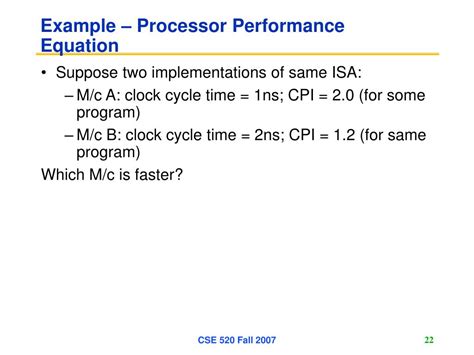 Ppt Cse 520 Advanced Computer Architecture Lec 3 Role Of Performance Ppt Cse 520 Advanced Computer Architecture Lec 3 Role Of Performance