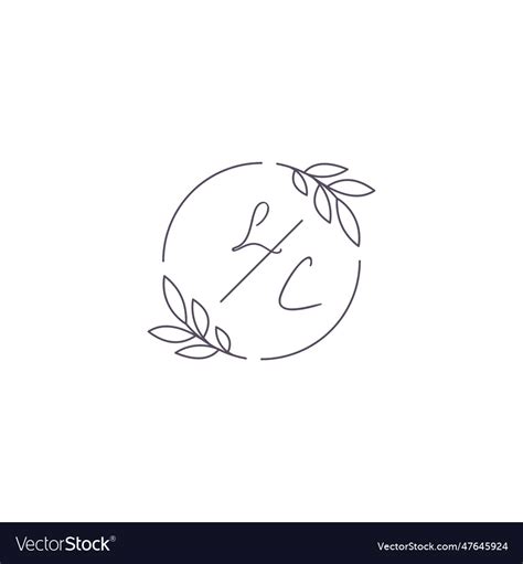 Initials Lc Monogram Wedding Logo With Simple Vector Image