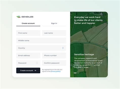 Create Account Form By Matvey Ananev On Dribbble