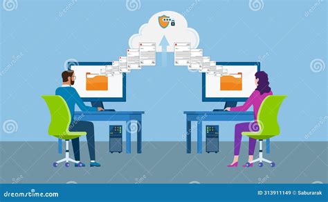 Online Backup Storage And Cloud Synchronisation Service Concept With Data Transfer To Cloud
