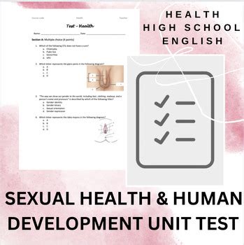 Human Development Sexual Health Unit Test Health English TPT