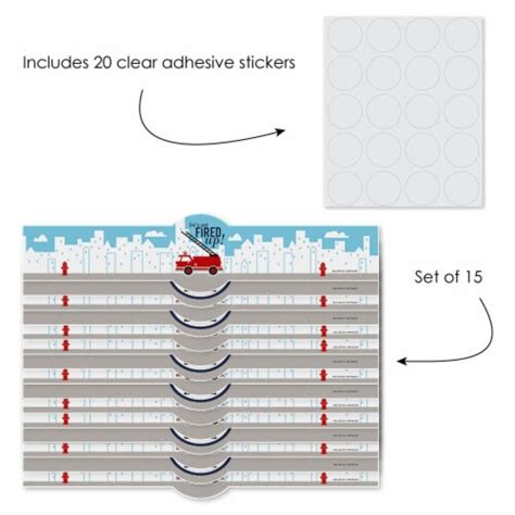 Big Dot Of Happiness Fired Up Fire Truck Firefighter Party Diy Wrapper Favors And Decor 15 Ct