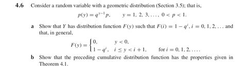 Solved 46 Consider A Random Variable With A Geometric