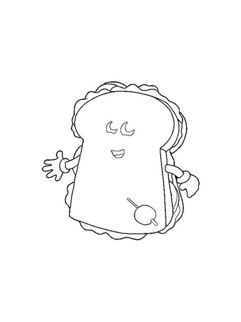 Cartoon Sandwich Coloring Page Download Print Or Color Online For Free