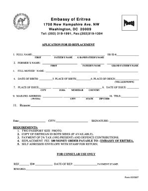 Blank Eritrea Visa Form Fill And Sign Printable Template Online