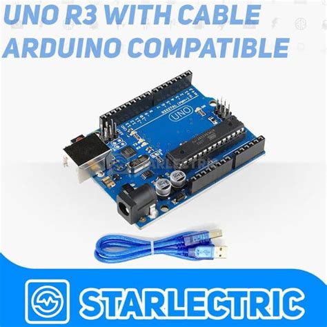 Jual Hutu Uno R3 With Cable Arduino Uno Complatible Atmega328p Dengan Kabel 84fx Shopee