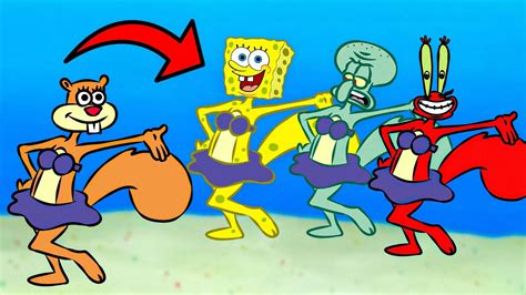 Spongebob Characters Sandy Cheeks Song Meme Youtube