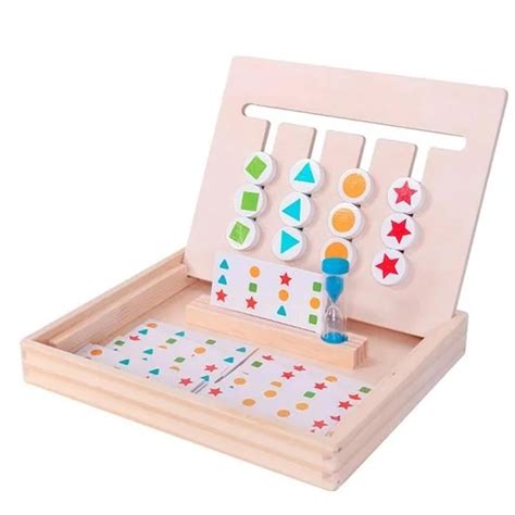 2 In 1 Four Color Logic Maze Big Wooden Double Side Four Color Game Logical Orientation Puzzle