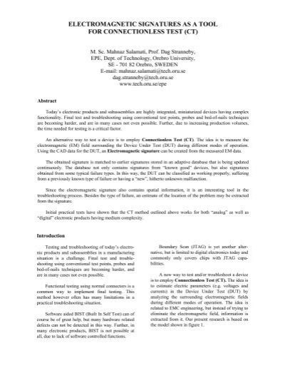 Electromagnetic Signatures As A Tool For Connectionless Test Ct